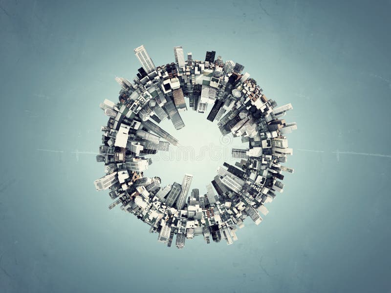Futuristc City Around A Ring Stock Photo - Image of earth, ecology ...