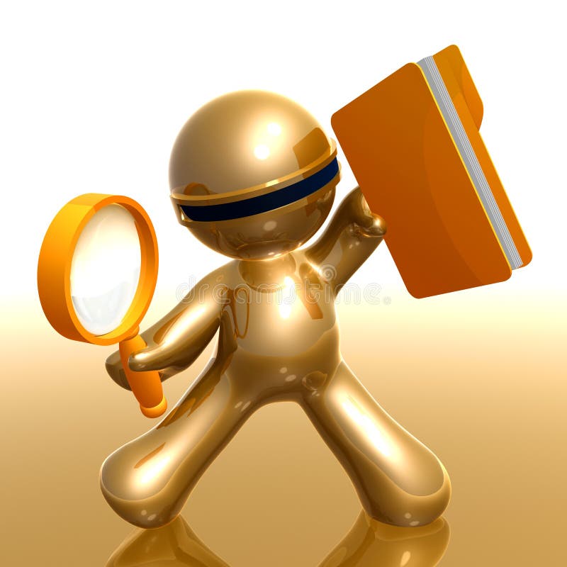 Futuristic 3d Figure Searching Folder Stock Illustration - Illustration ...