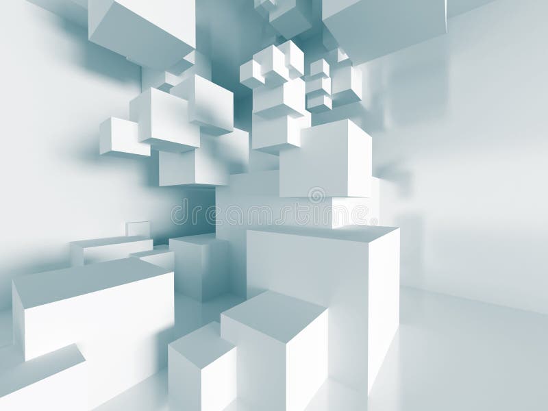 Futuristic Abstract Architecture. Blocks Design Stock Illustration ...