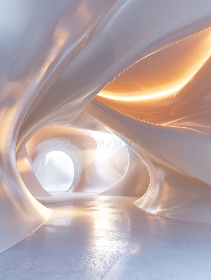 Futuristic Abstract Architecture Design with Smooth Curves and Soft ...