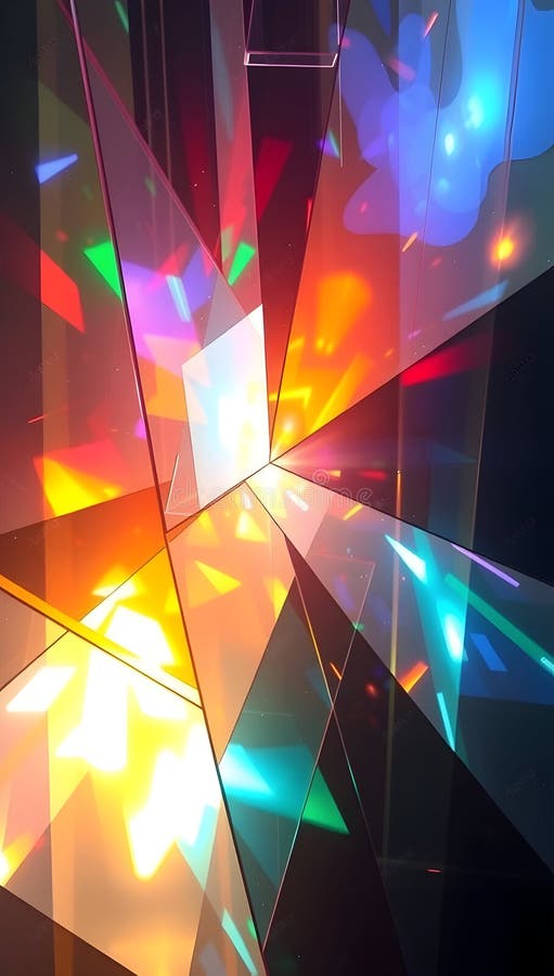 Fragmented Light Art with Chromatic Depth and Energy. Stock ...