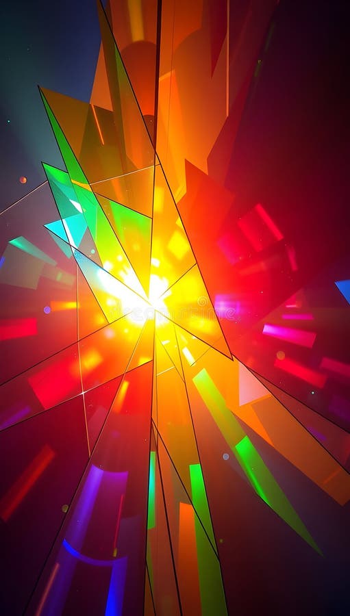 Fragmented Light Art with Chromatic Depth and Energy. Stock ...