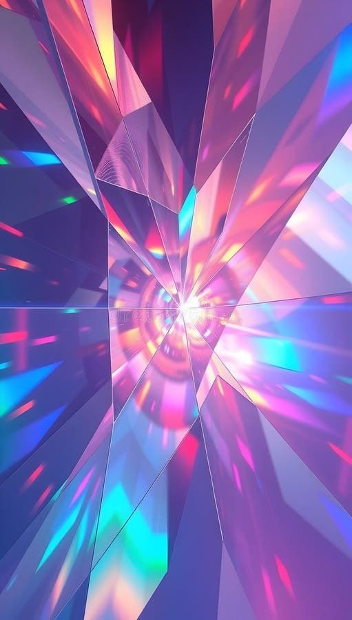 Fragmented Light Art with Chromatic Depth and Energy. Stock ...