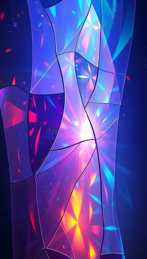 Fragmented Light Art with Chromatic Depth and Energy. Stock ...