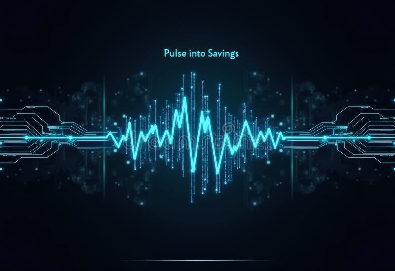 Digital Pulse of Savings. stock illustration. Illustration of circuit ...