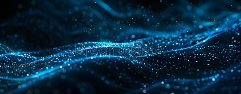 Futuristic Abstract Background with Blue Glowing Particles - AI ...