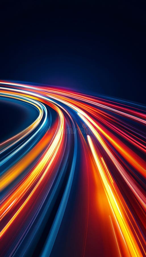 Futuristic Abstract Background Featuring Curved Motion Lines and a Fast ...