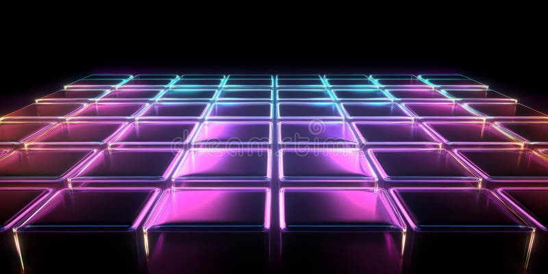 A Futuristic Abstract Background Featuring a Floating Matrix of ...