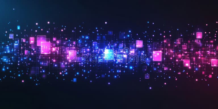 A Futuristic Abstract Background Featuring a Floating Matrix of ...