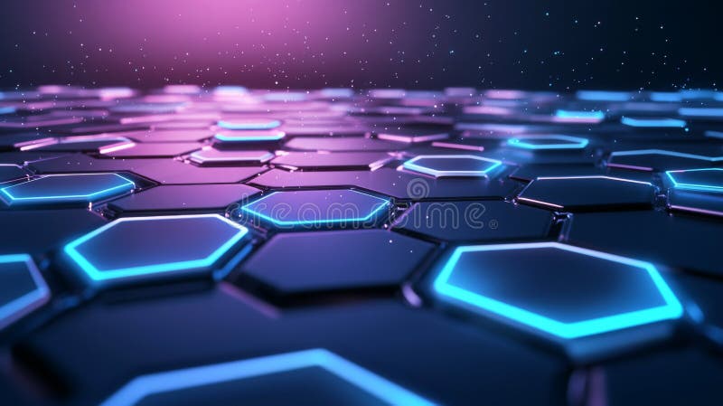 Futuristic Abstract Background Featuring Glowing Hexagonal Patterns ...