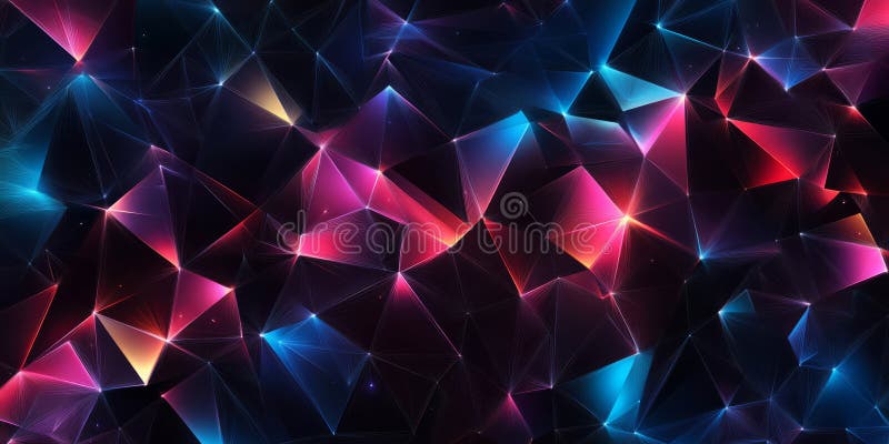 A Futuristic Abstract Background Featuring Neon-lit Triangular Prisms ...
