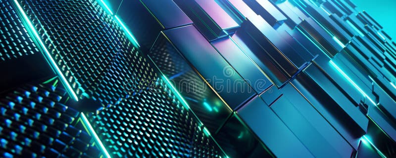 A Futuristic Abstract Background Featuring a Segmented Metallic Panel ...