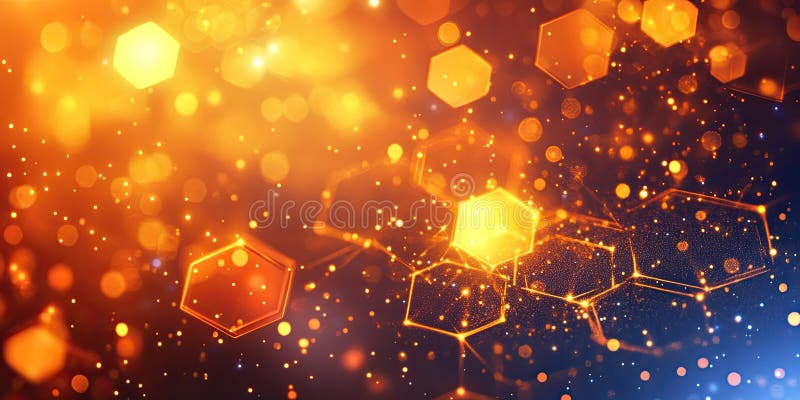 Futuristic Abstract Background with Glowing Hexagons and Dynamic ...