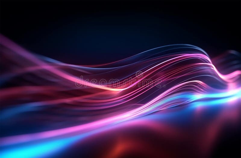 Futuristic Abstract Background Glowing Neon Light, Moving High Speed ...