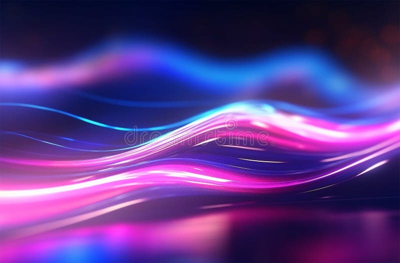 Futuristic Abstract Background Glowing Neon Light, Moving High Speed ...