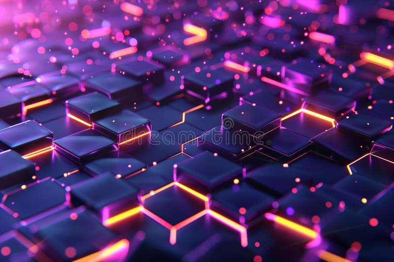 Abstract Neon Grid Background Stock Illustration - Illustration of ...