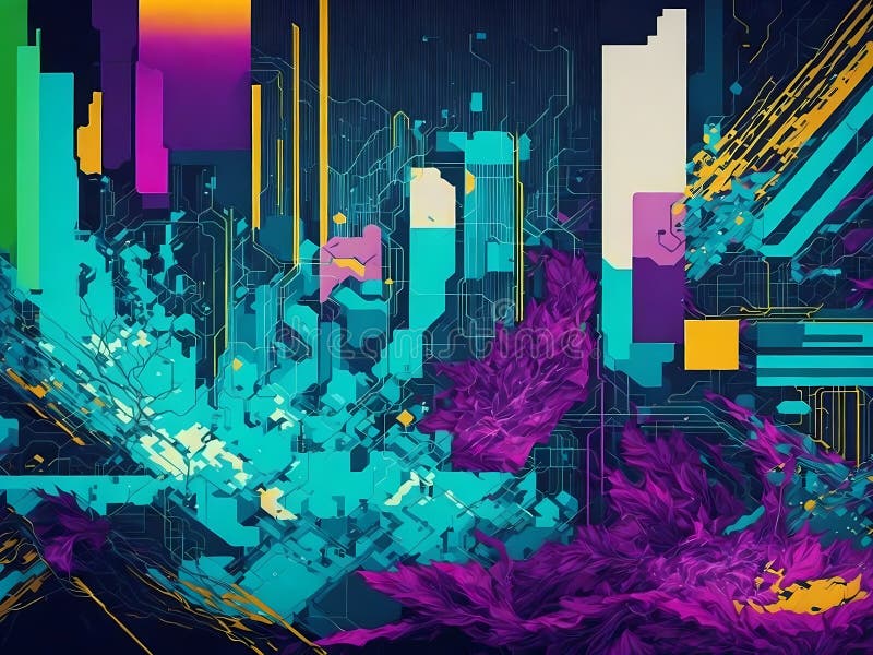 Futuristic Abstract Background with High-Tech Lines and Organic Forms ...