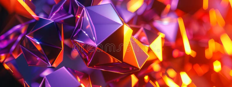 Futuristic Abstract Background with Low Poly Geometric Shapes. Shiny ...