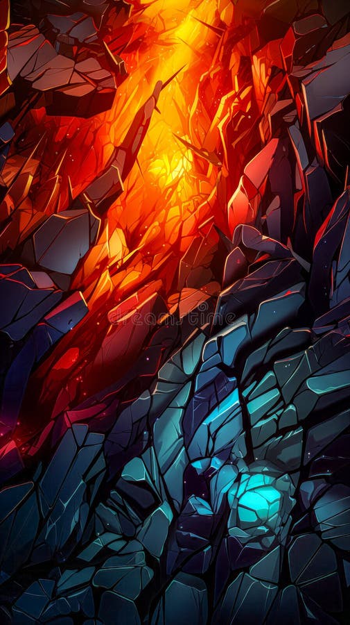 Futuristic Abstract Background with Low Poly Shapes, Glowing Particles ...