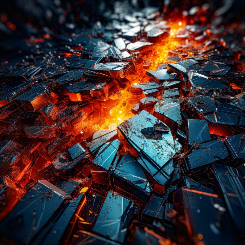 Futuristic Abstract Background with Low Poly Shapes, Glowing Particles ...