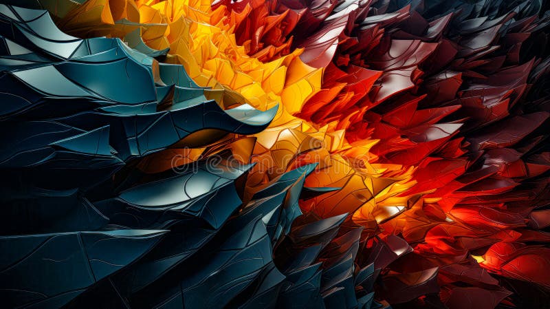 Futuristic Abstract Background with Low Poly Shapes, Glowing Particles ...