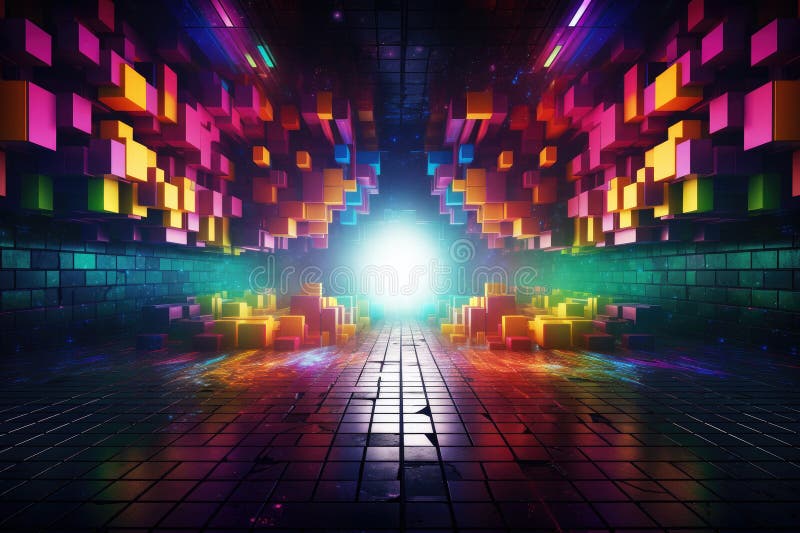 Futuristic Abstract Background with Neon Colors. Generative Ai Stock ...