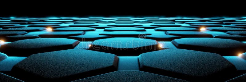 Futuristic Abstract Background, Vivid Blue Hexagon Network, Luminous ...
