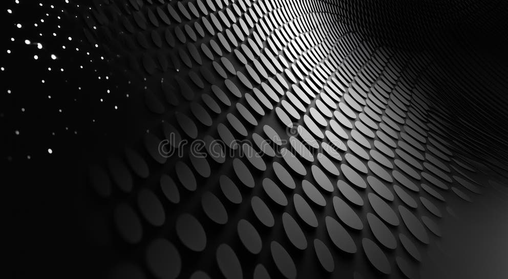 Futuristic Abstract Black Perforated Gradient Background with Modern 3D ...
