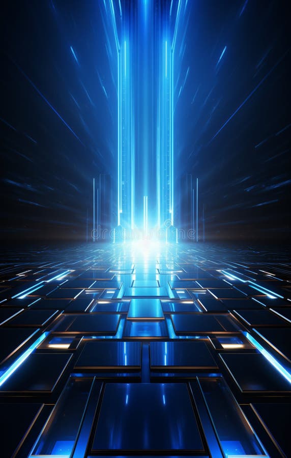 Futuristic Abstract Blue Background for Data Center, Data Transfer ...