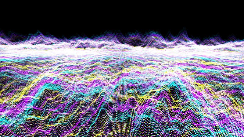 Futuristic Abstract Blur Technology Magenta Blue Yellow Waveform Ball ...