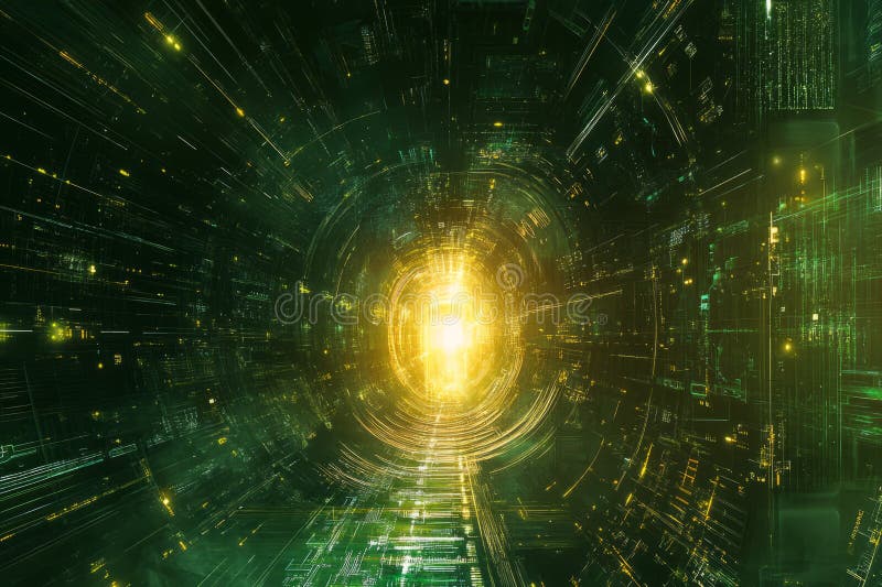 Futuristic Abstract Circuit Board Design with Glowing Pathways, Pulsing ...