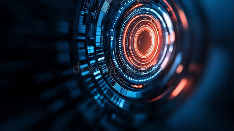 Futuristic Abstract Circular Design with Glowing Elements and Intricate ...