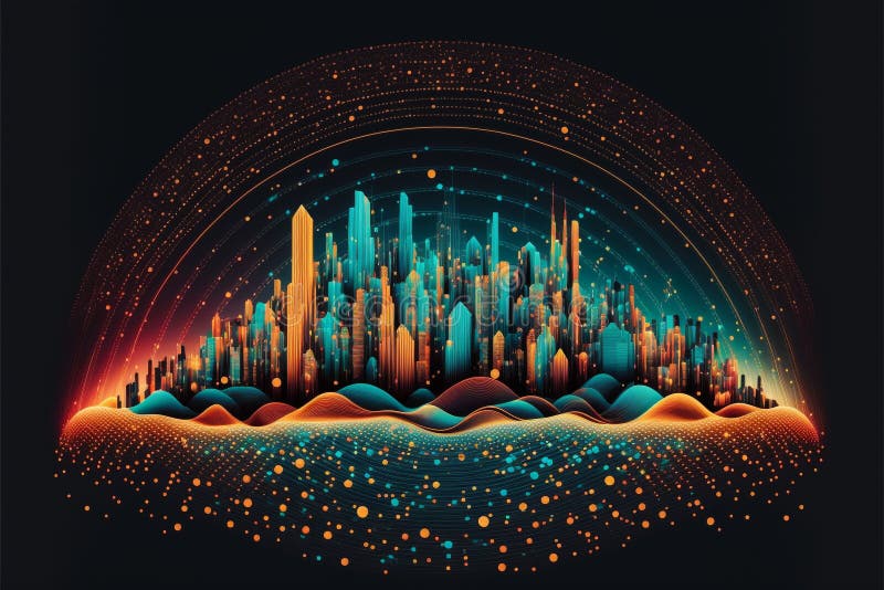 Futuristic Abstract City a Hub of Technology and Progress. Metaverse Cyber Concept Idea ...