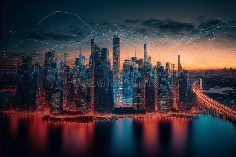 Futuristic Abstract City a Hub of Technology and Progress. Metaverse ...