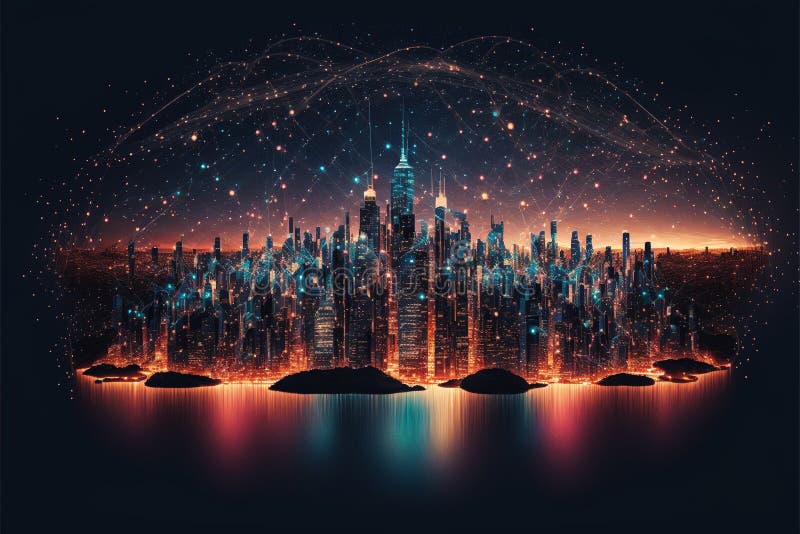 Futuristic Abstract City a Hub of Technology and Progress. Metaverse Cyber Concept Idea ...