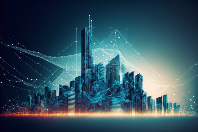 Futuristic Abstract City a Hub of Technology and Progress. Metaverse ...