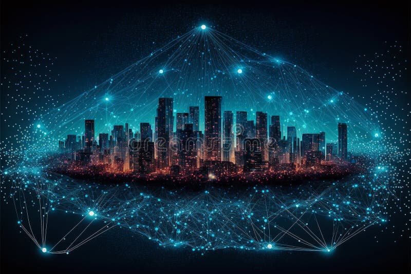 Futuristic Abstract City a Hub of Technology and Progress. Metaverse ...