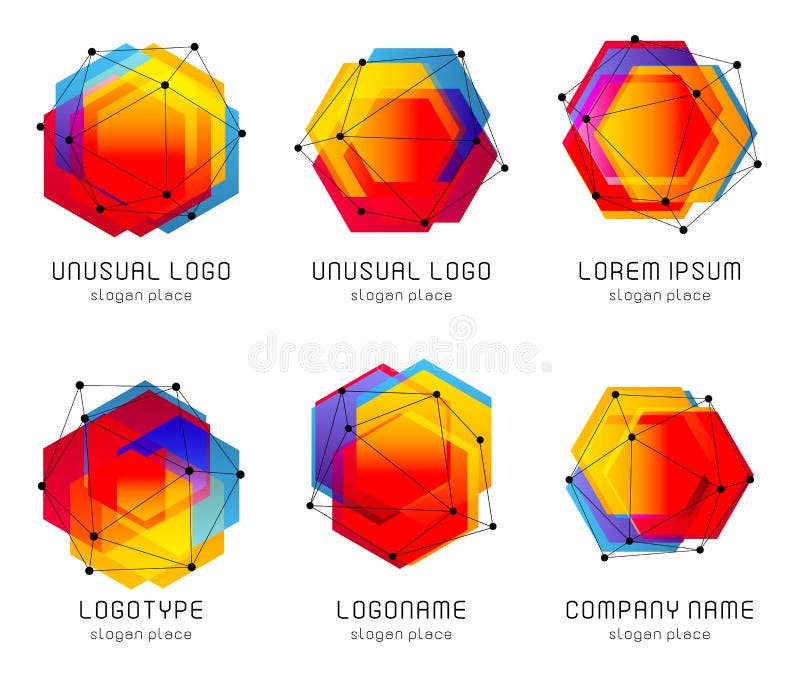 Futuristic Abstract Colorful Vector Logo and Poster Template ...
