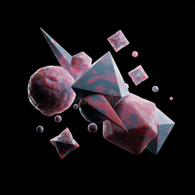 A Futuristic Abstract Composition Featuring Various Geometric Shapes, Including Stock ...