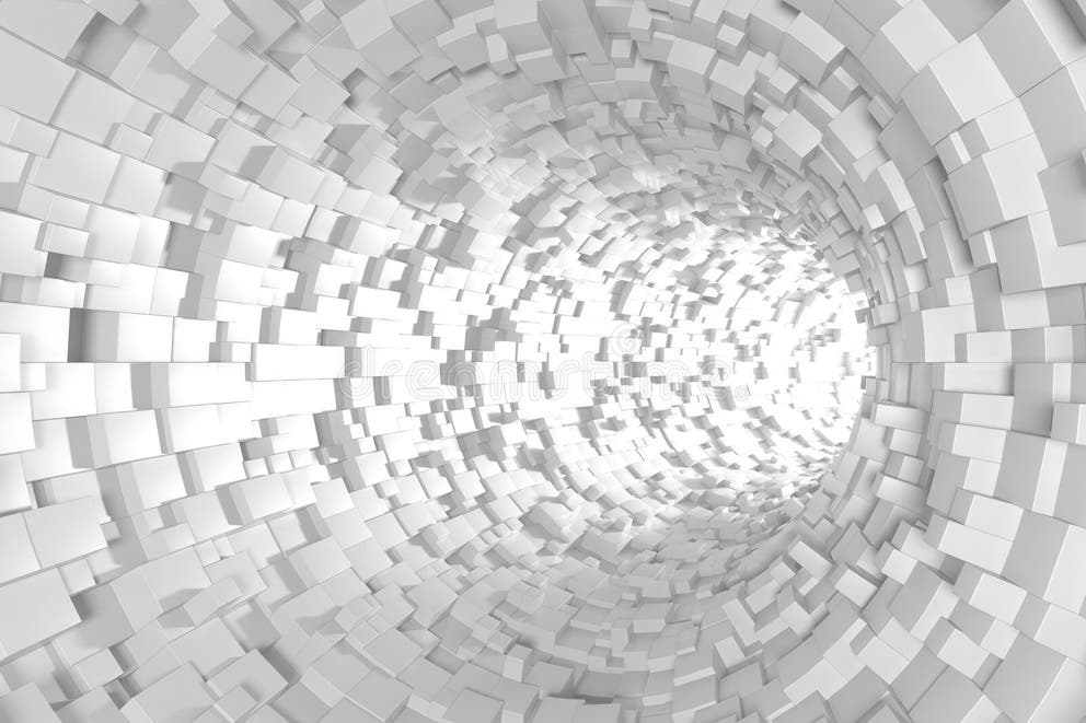 Futuristic Abstract Cube Tunnel Interior Design Concept for Digital ...