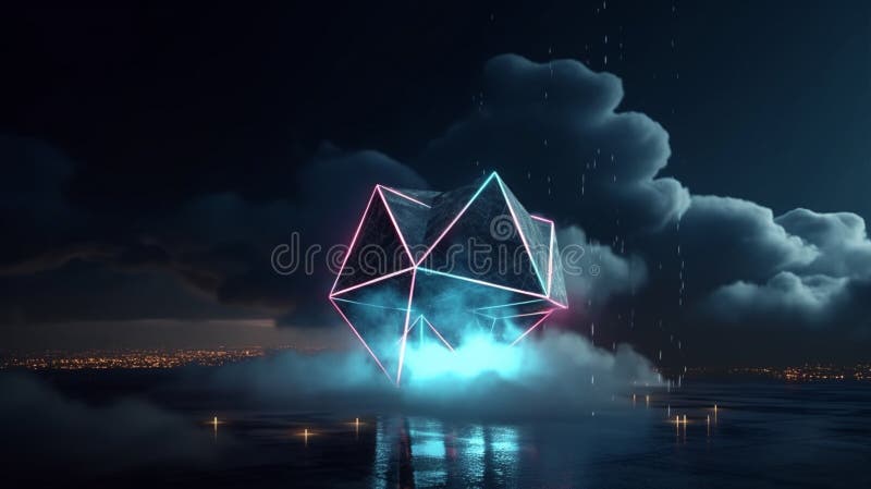 Futuristic Interior of Modern Conference Room with World Map on Screen ...