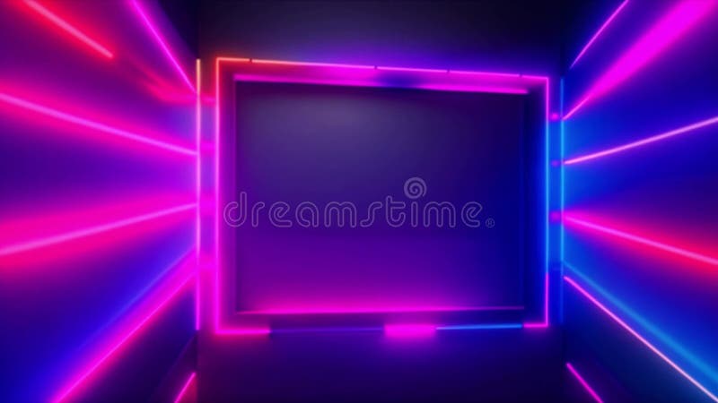 Neon Light Frame Background Stock Footage - Video of modern, neon ...