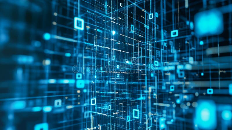 Dynamic Software Abstract Background Showcasing Interconnected Digital Lines and Neon-like ...