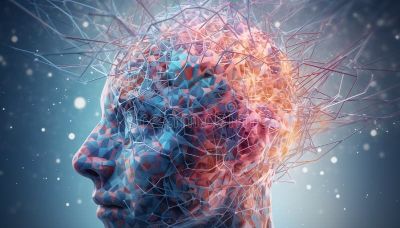 Futuristic Abstract Design Human Brain Technology Glowing Generated by ...