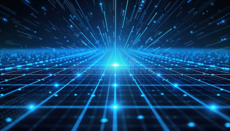 Futuristic Abstract Design with Symmetrical Blue Radial Lighting Effect ...