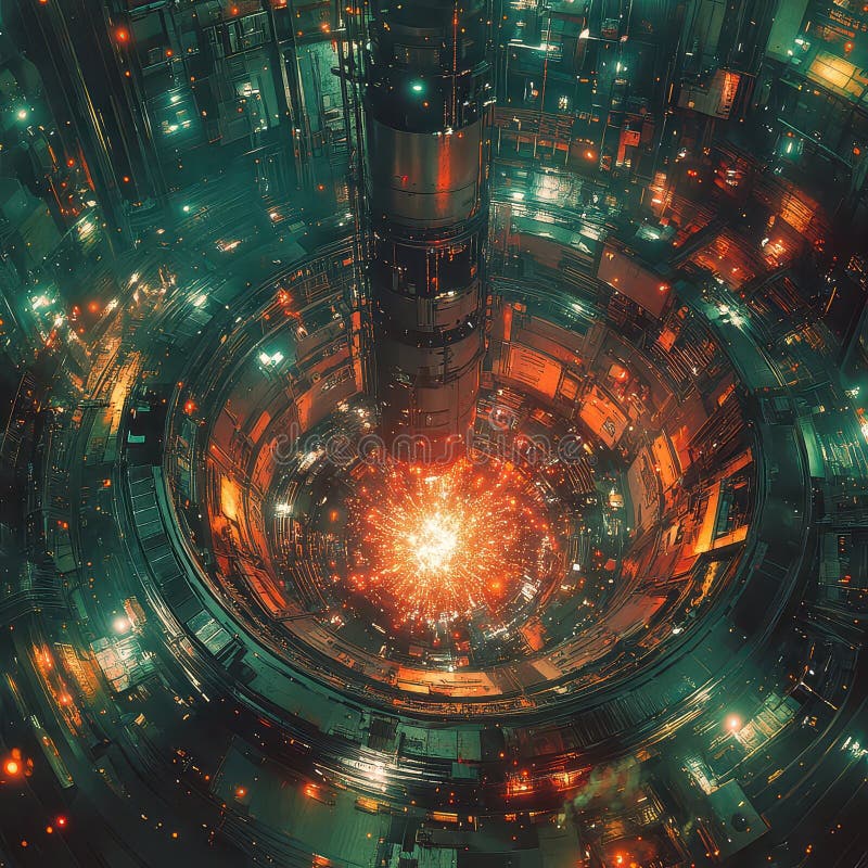 Futuristic Abstract Digital Artwork of Energy Explosion in Cylinder ...