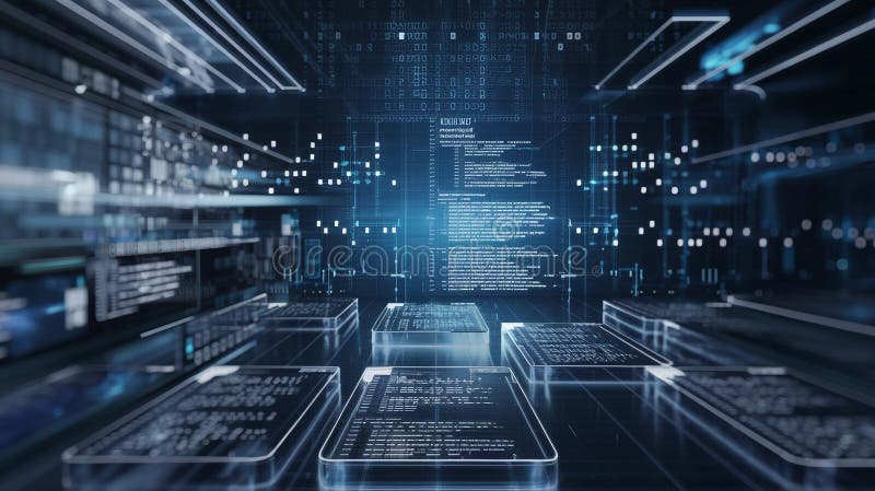 Digital Data Flow Abstract Technology Background With Binary Code And
