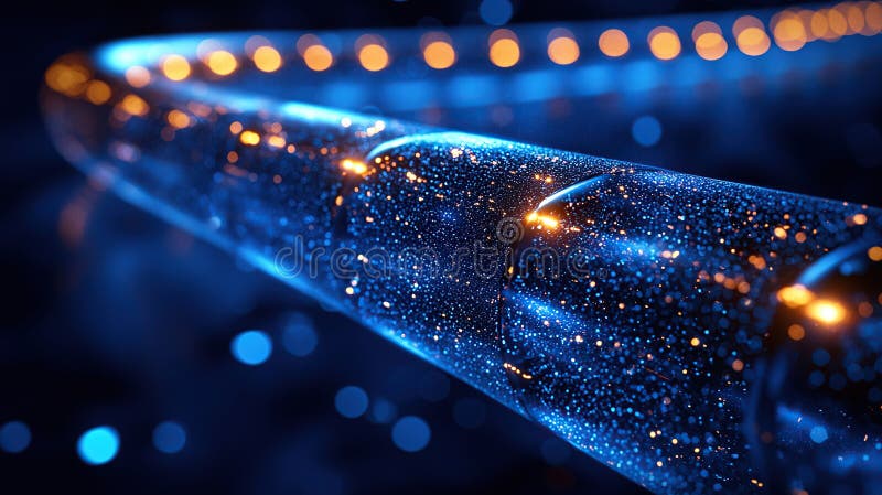 A Digital Artwork Depicting a Glowing Blue Tube Filled with Lights ...