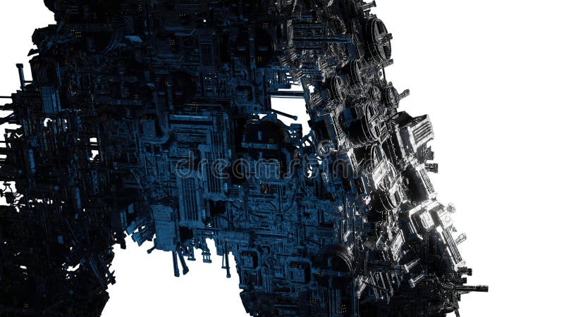 Futuristic Abstract Digital Structure with Glowing Elements Stock ...