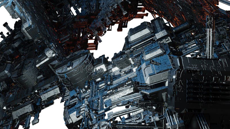 Futuristic Abstract Digital Structure with Glowing Elements Stock ...